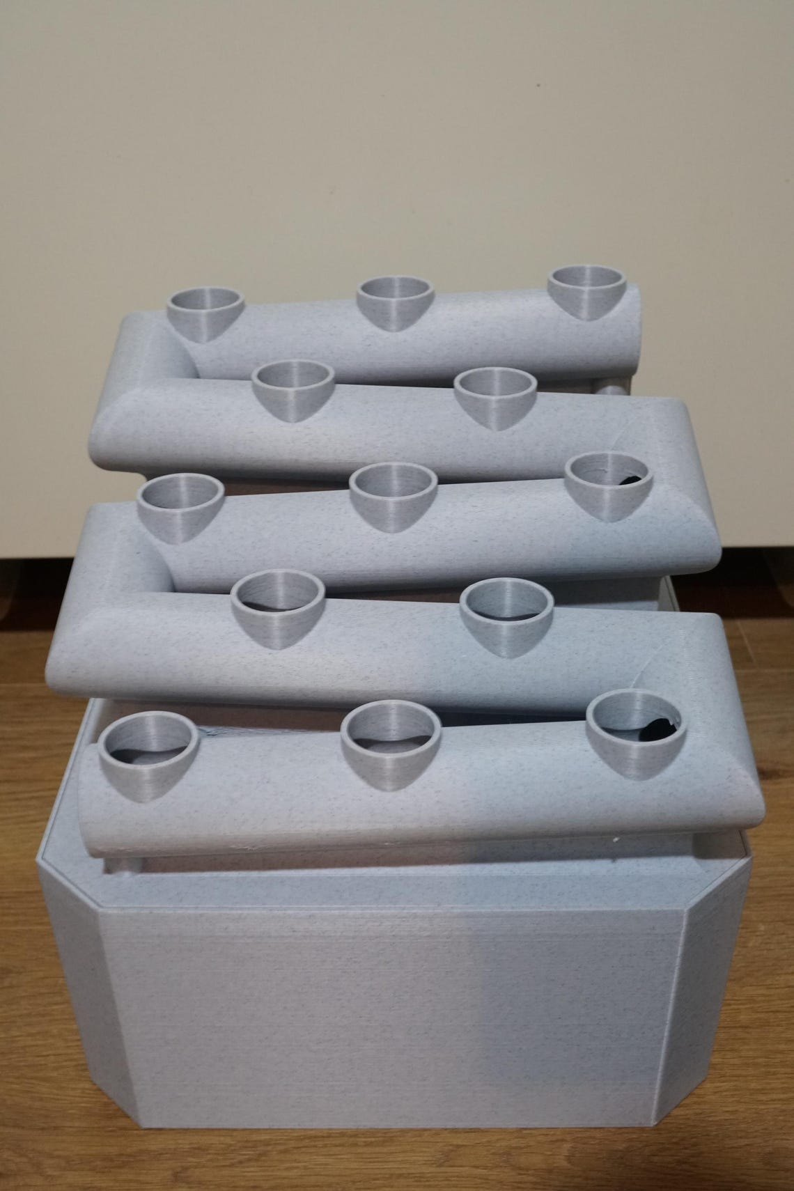 Terrace Desktop Hydroponics. 3D Printed, 12 Net Pot, USB-A Water Pump ...