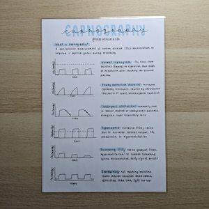 A4 Quick Reference Illustrated Capnography Traces Poster Veterinary ...