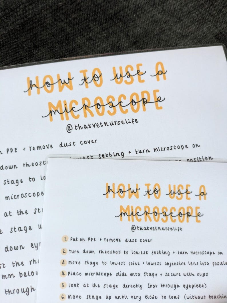 A4/A5 How to Use a Microscope Poster Basic Laboratory for Student ...