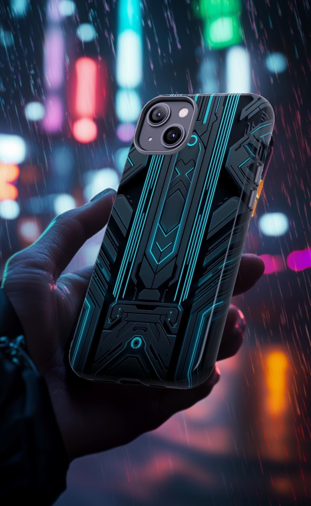 Futuristic Scifi Phone Case, Neon Cyberpunk Design V1.3, Tough iPhone ...