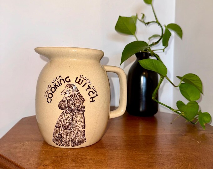 Vintage Kitchen Witch Pitcher Earthenware Stoneware Pitcher Pottery ...