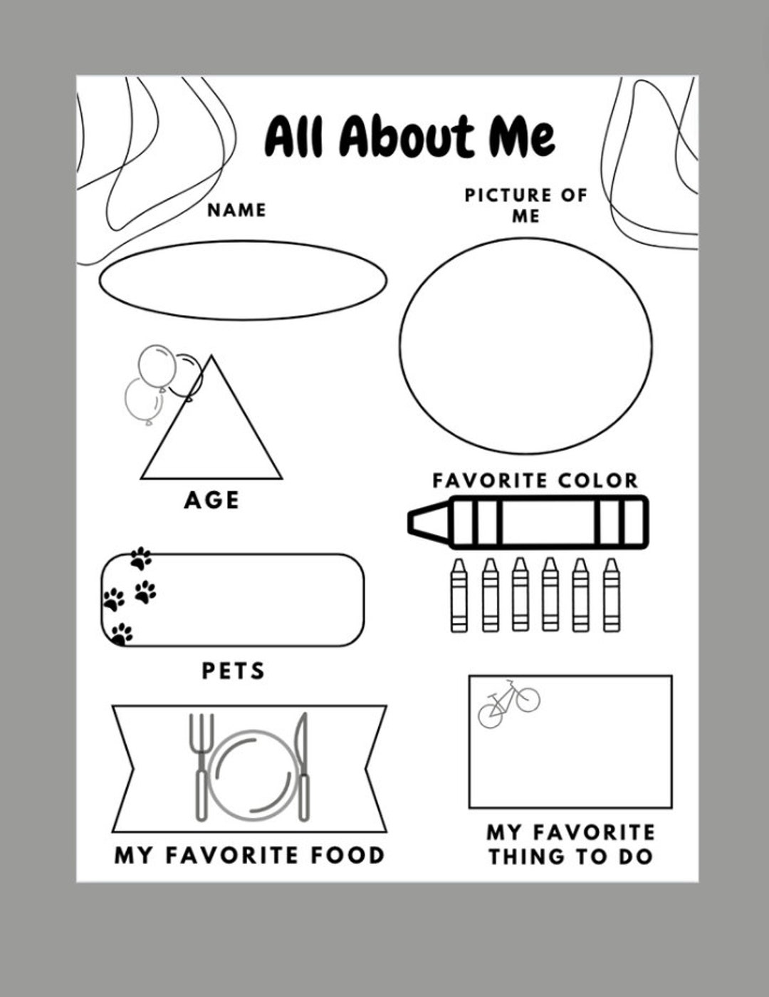 Get to Know Me! Printable ALL ABOUT ME Activity Sheet for Students - Etsy