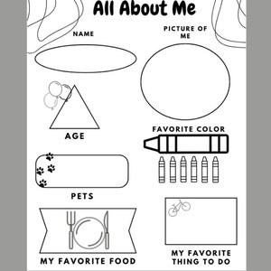 Get to Know Me! Printable ALL ABOUT ME Activity Sheet for Students - Etsy