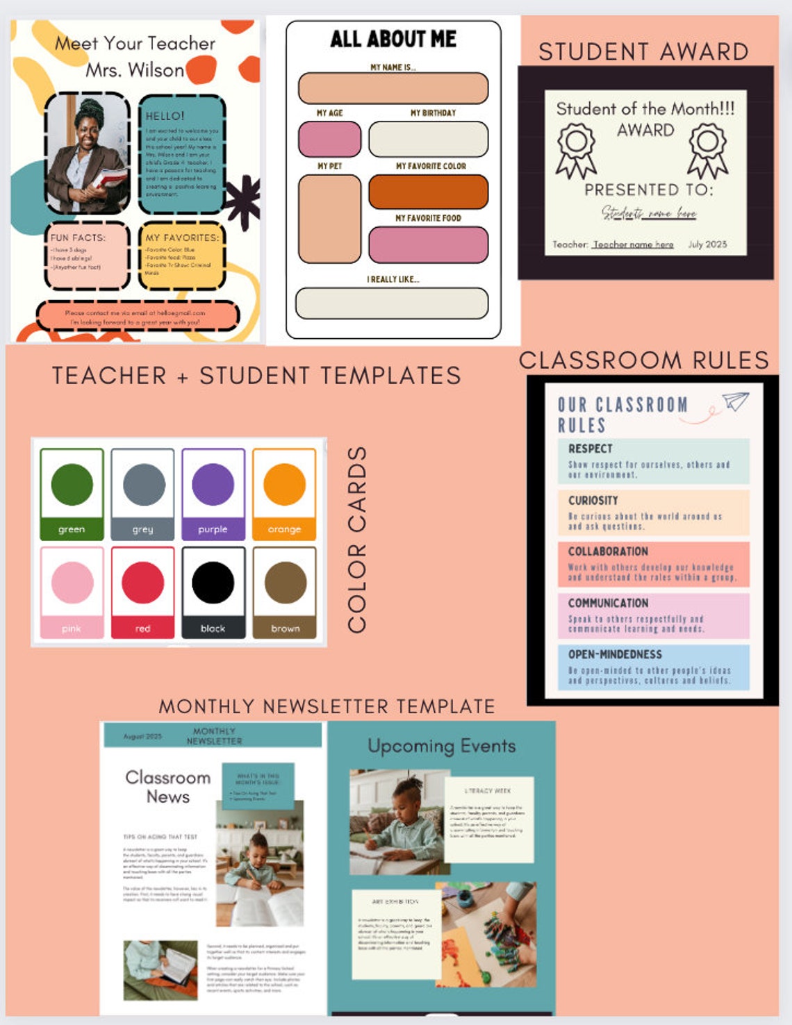 Classroom Decor Bundle, Editable Theme, Canva Templates, Organize in ...
