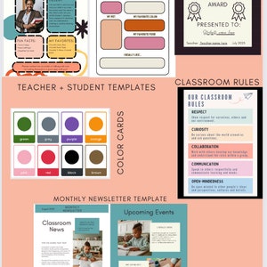 Classroom Decor Bundle, Editable Theme, Canva Templates, Organize in ...