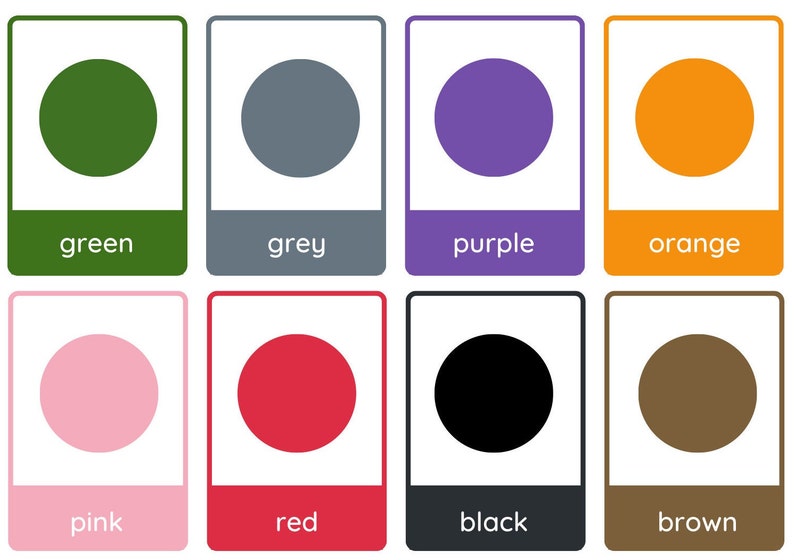 Elementary Decor: Color Flashcards for Homeschool Learning and ...