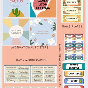 Classroom Decor Bundle, Editable Theme, Canva Templates, Organize in ...