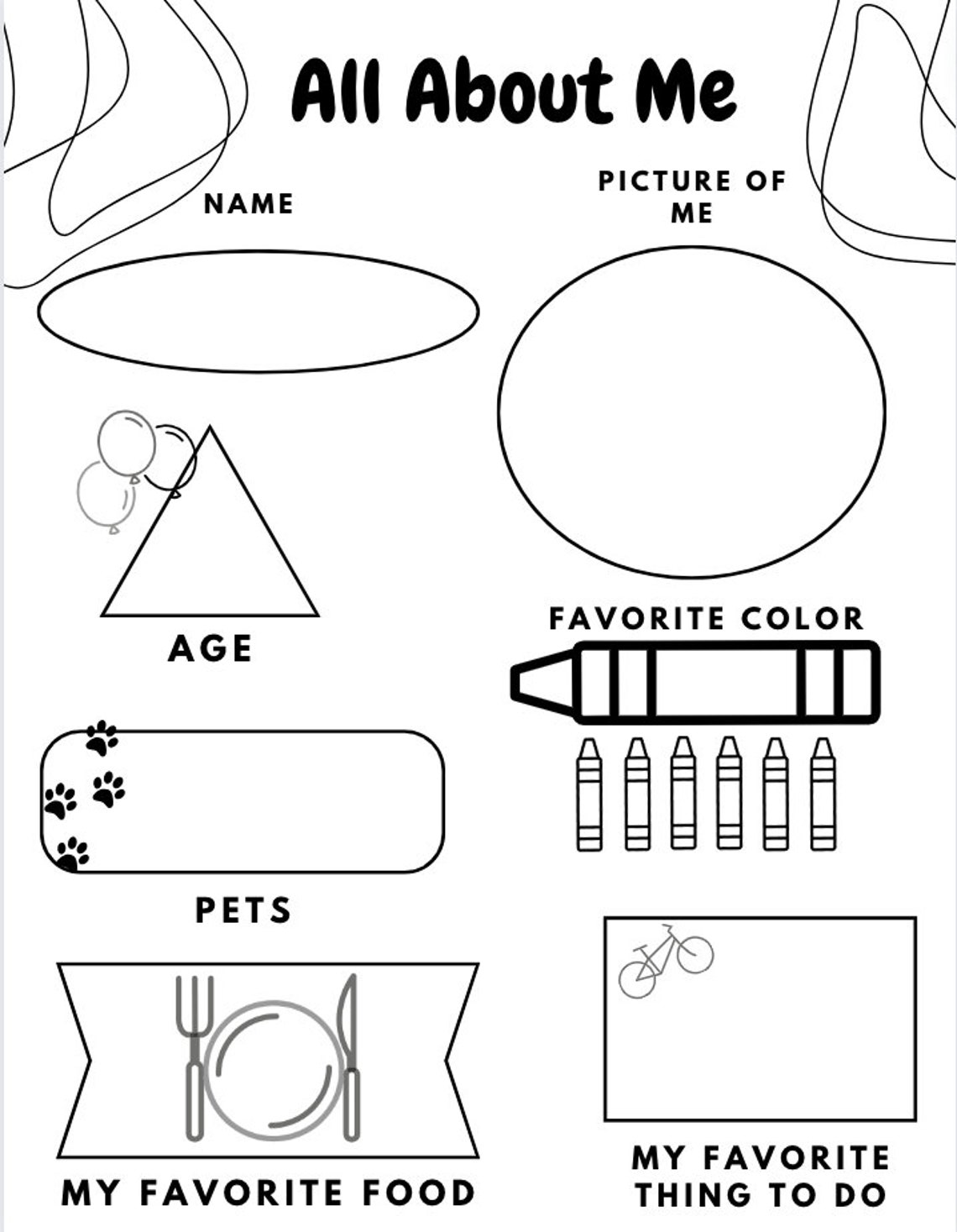 Get to Know Me! Printable ALL ABOUT ME Activity Sheet for Students - Etsy