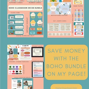 Boho Student Desk Plates | Customizable Name Tags for Classroom Use - Etsy