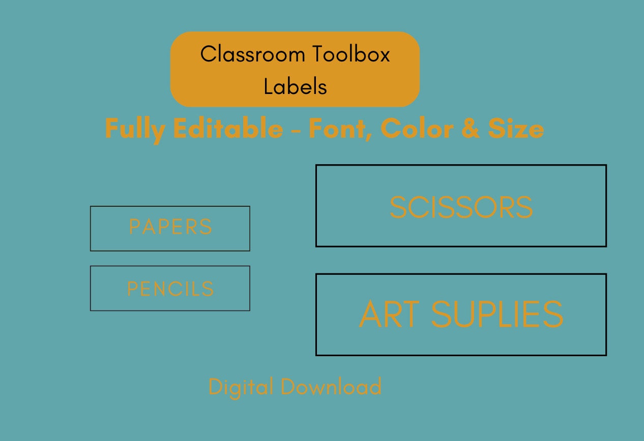 Elegant Boho Teacher Toolbox Labels, Stylish Classroom Organization Set ...