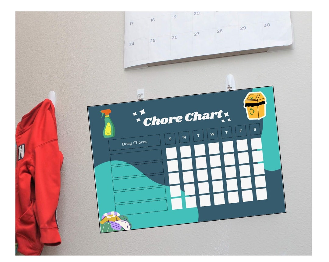 Editable Chore Chart for Kids, Printable Kids Chore Chart, Daily Chores ...