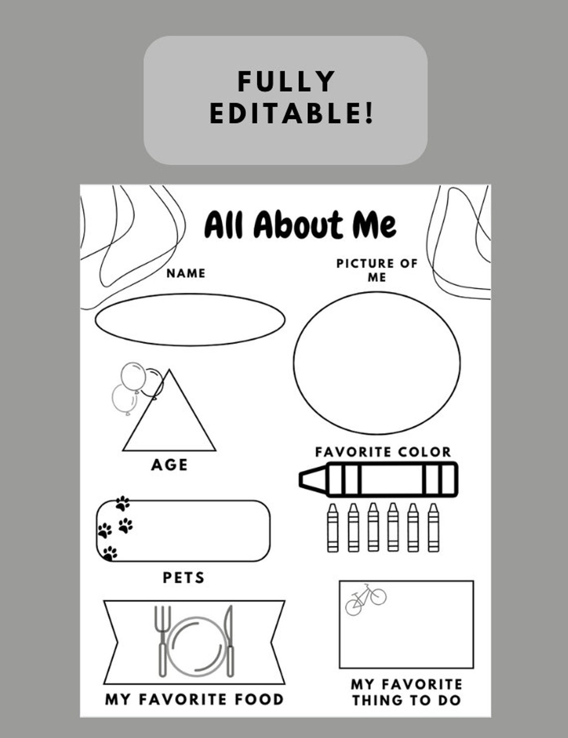 Get to Know Me! Printable ALL ABOUT ME Activity Sheet for Students - Etsy