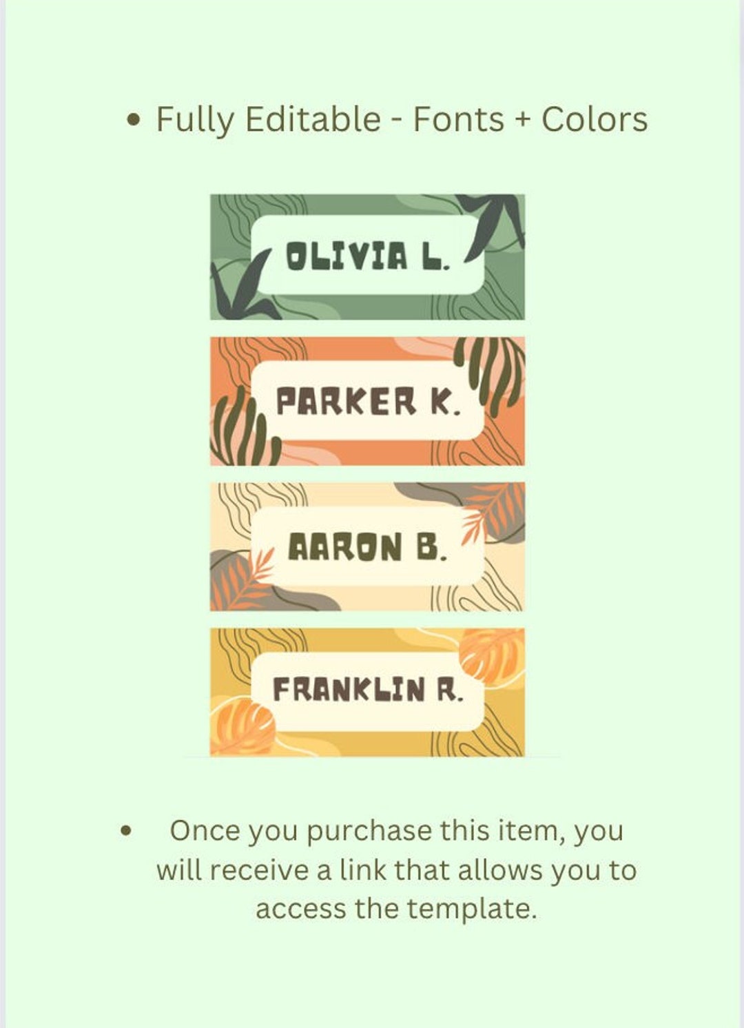 Boho Student Desk Plates | Customizable Name Tags for Classroom Use - Etsy