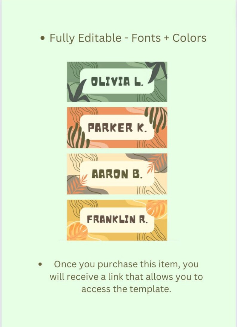 Boho Student Desk Plates | Customizable Name Tags for Classroom Use - Etsy