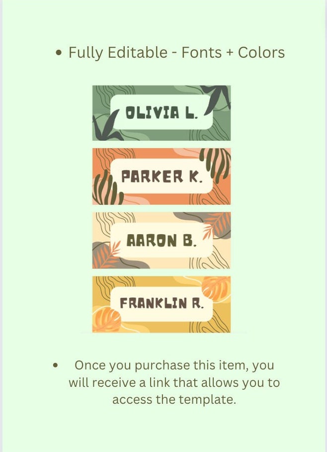 Boho Student Desk Plates Customizable Name Tags for Classroom Use - Etsy