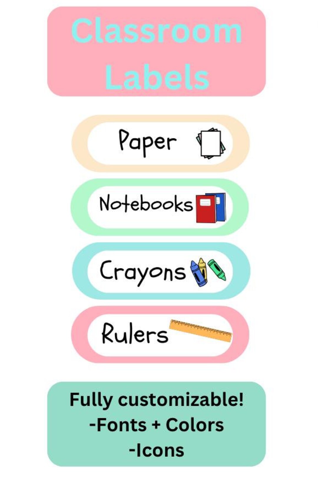 Elegant Boho Teacher Toolbox Labels, Stylish Classroom Organization Set ...