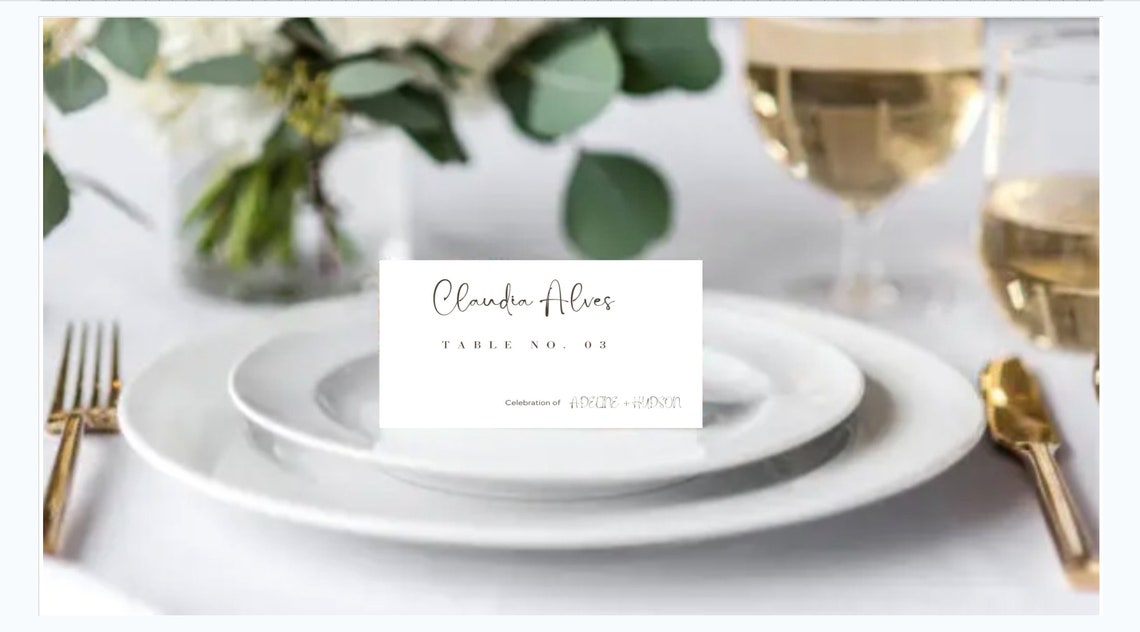 Modern Minimalist Place Card Template, Printable Wedding Place Cards ...