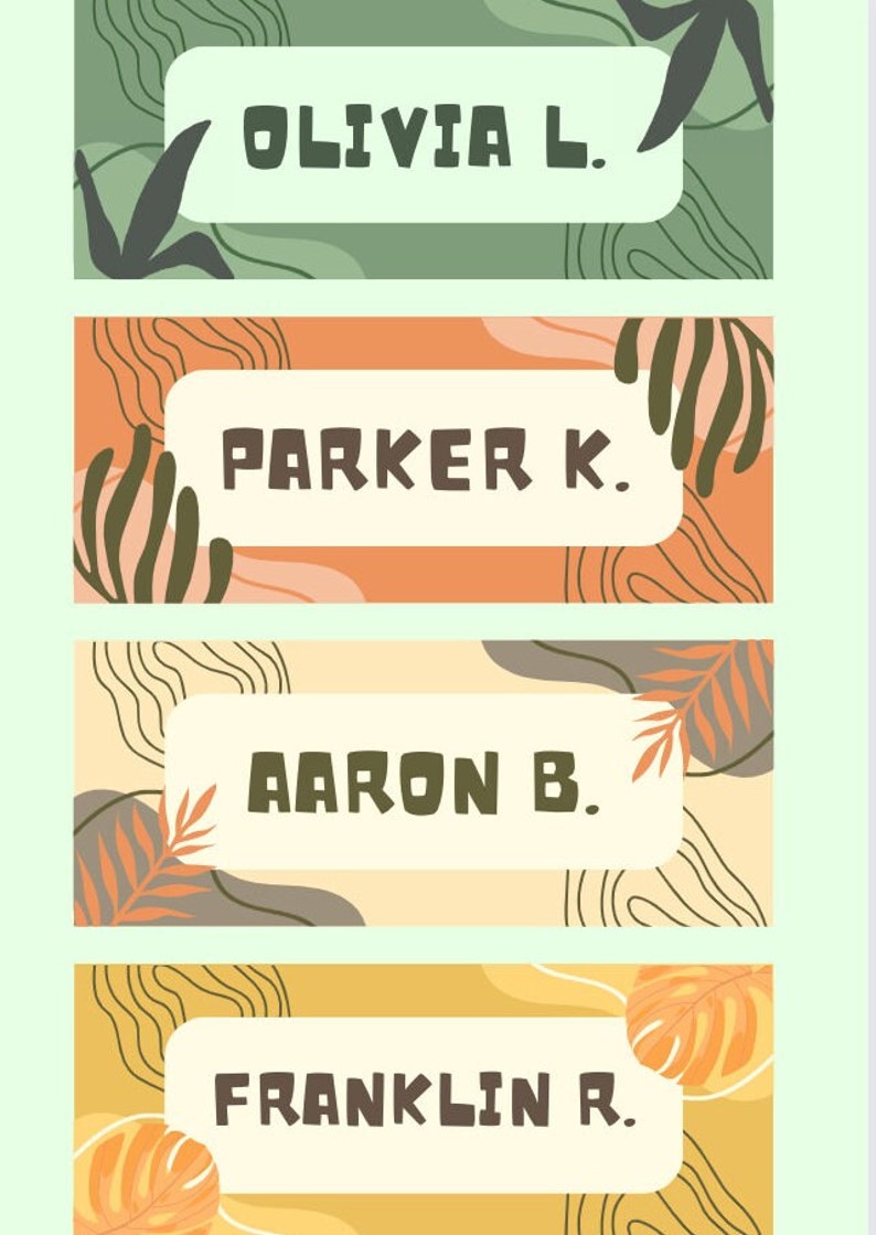 Boho Student Desk Plates | Customizable Name Tags for Classroom Use - Etsy