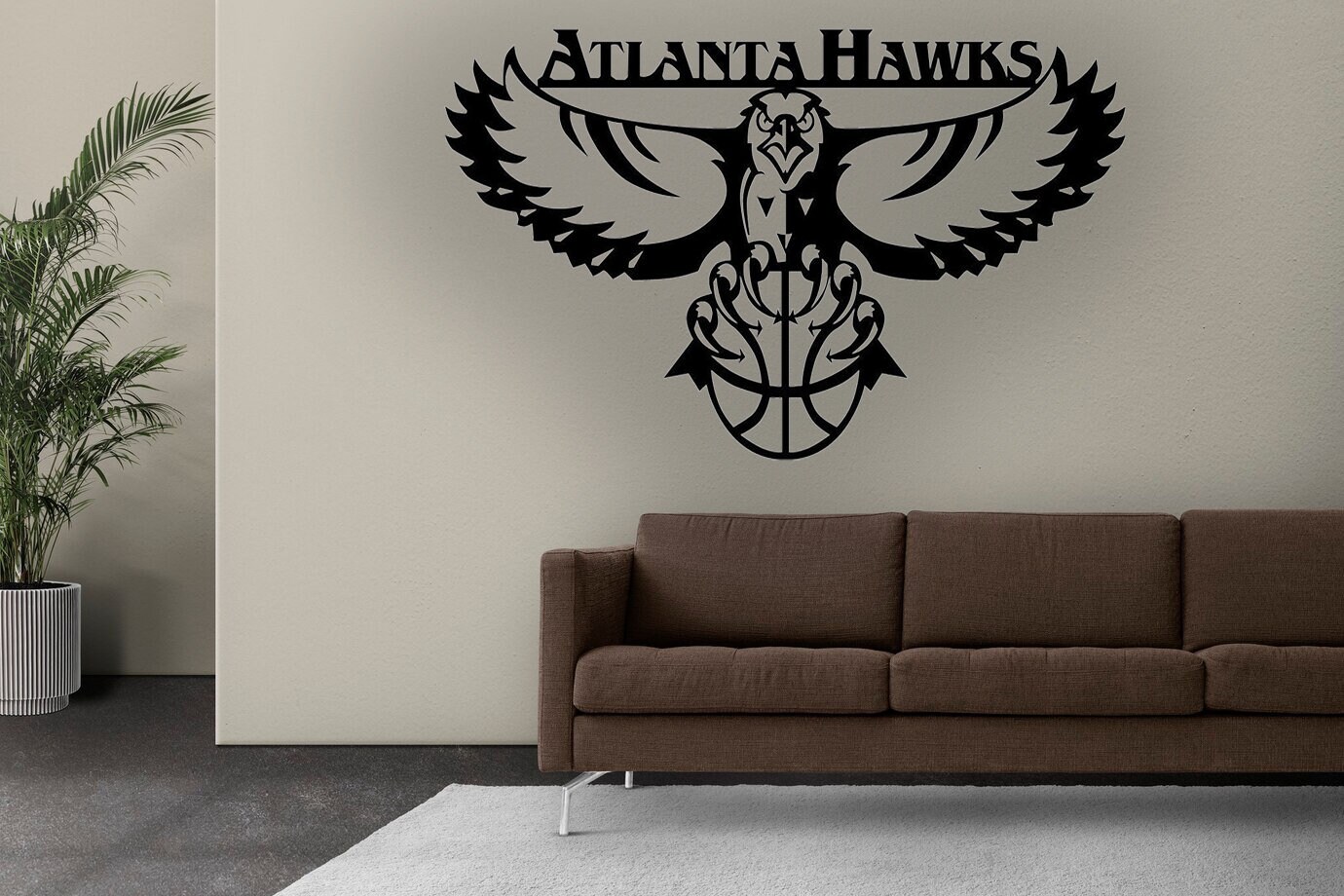 Atlanta Hawk Logo, Basketball Metal Logo Wall Decor, Basketball Metal ...