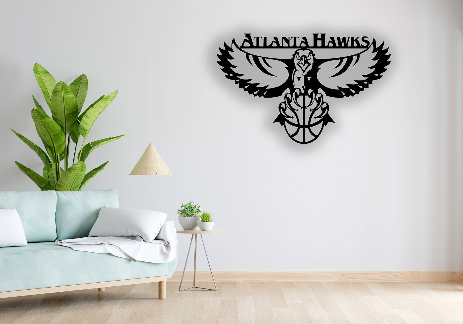 Atlanta Hawk Logo, Basketball Metal Logo Wall Decor, Basketball Metal ...