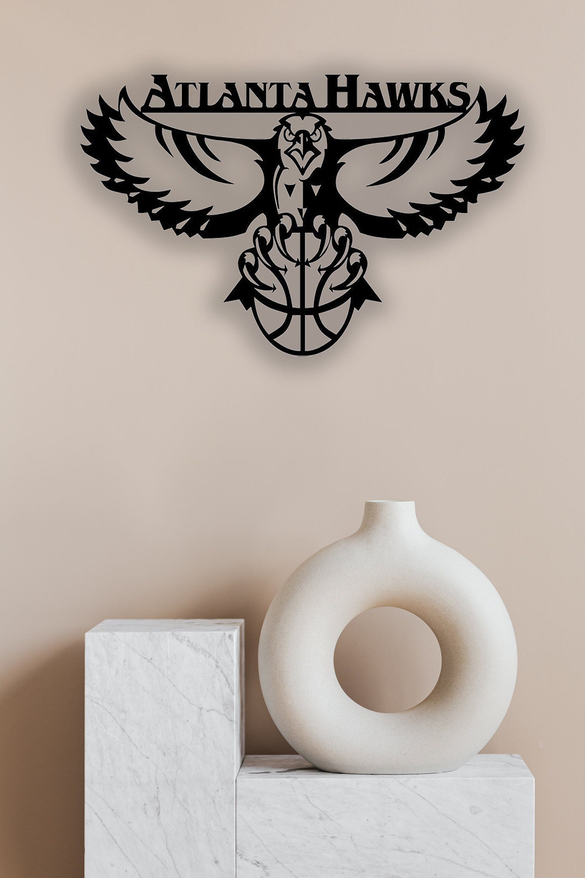 Atlanta Hawk Logo, Basketball Metal Logo Wall Decor, Basketball Metal ...