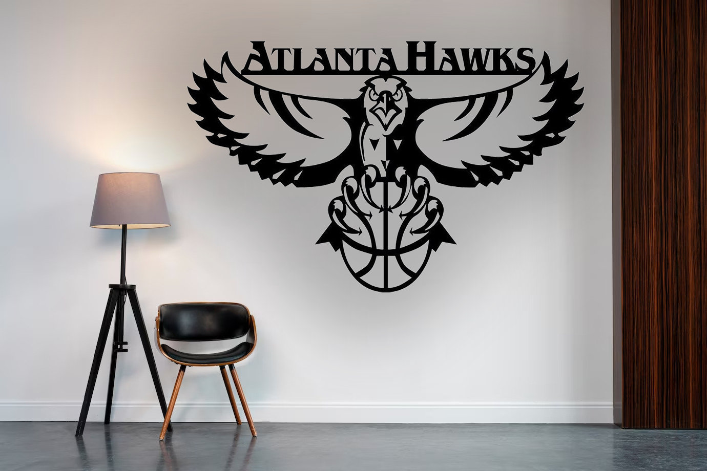 Atlanta Hawk Logo, Basketball Metal Logo Wall Decor, Basketball Metal ...