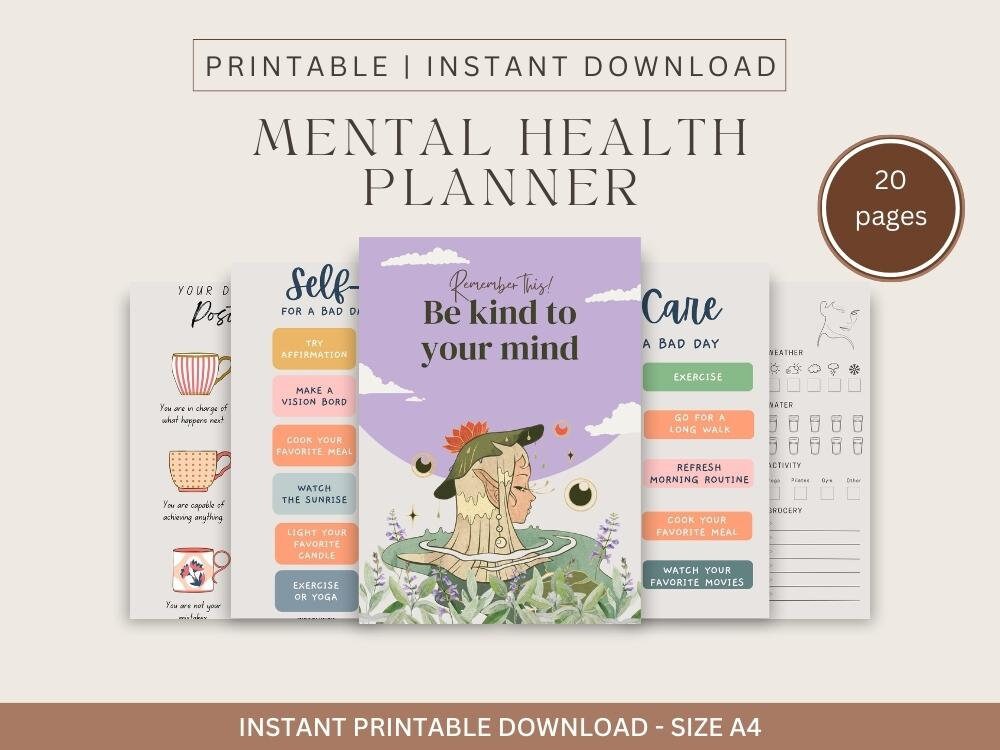 Mental Health Planner, Mental Health Printable , Health Planner, Mental ...