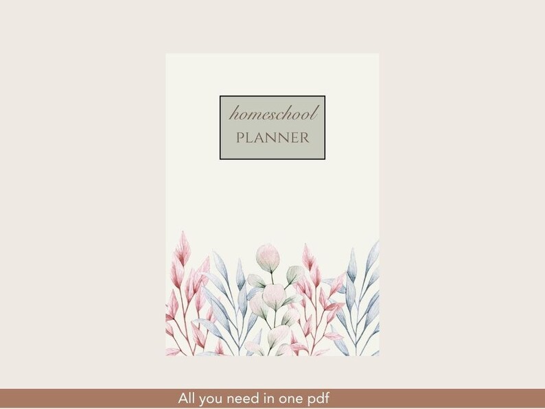 Printable Vintage Planner Cover Homeschool Cover Academic Planner ...