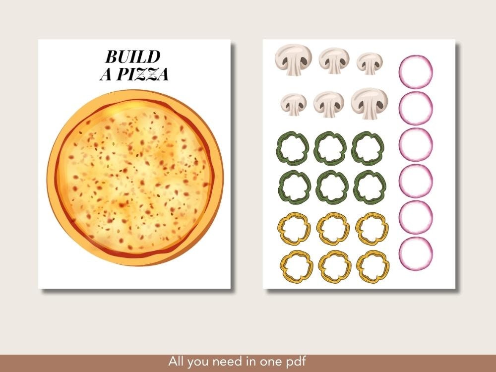 Kids Activity Book , Make a Pizza , Kids Worksheets , Gift for Kids ...