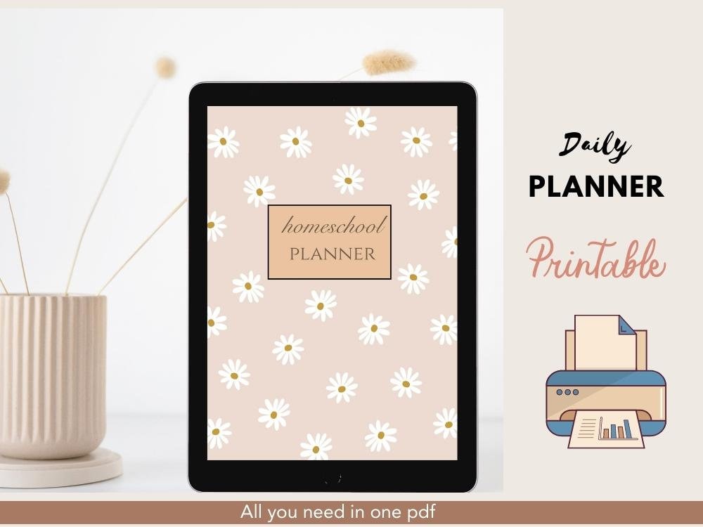 Printable Vintage Planner Cover Homeschool Cover Academic Planner ...