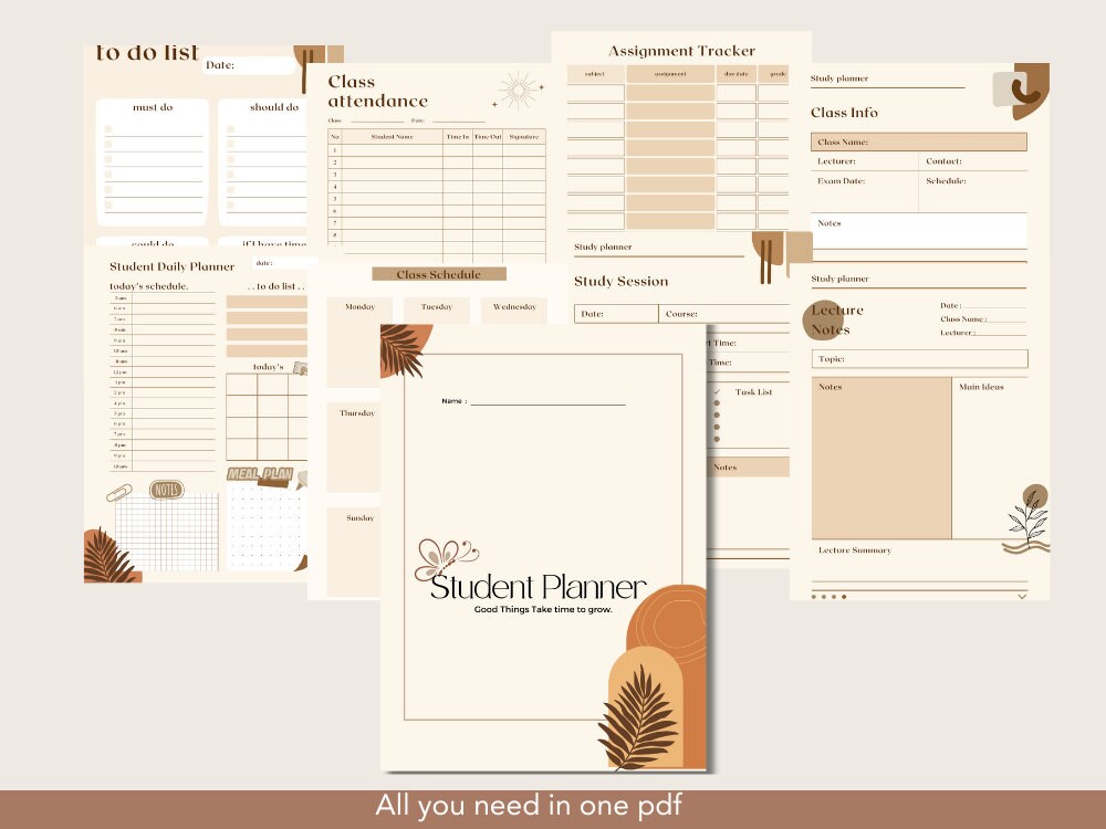 Student Planner Printable , Student Planner , Academic Planner ...