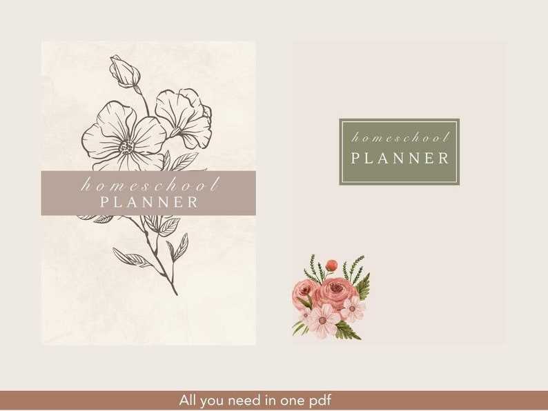 Printable Vintage Planner Cover Homeschool Cover Academic Planner ...