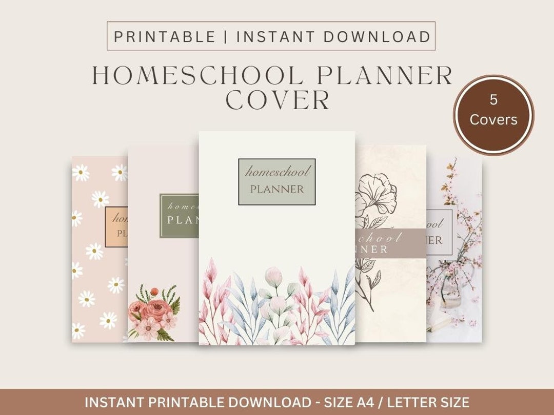 Printable Vintage Planner Cover Homeschool Cover Academic Planner ...