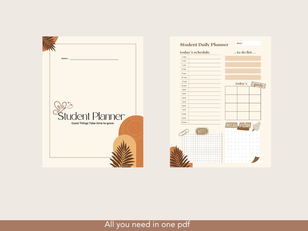 Student Planner Printable , Student Planner , Academic Planner ...