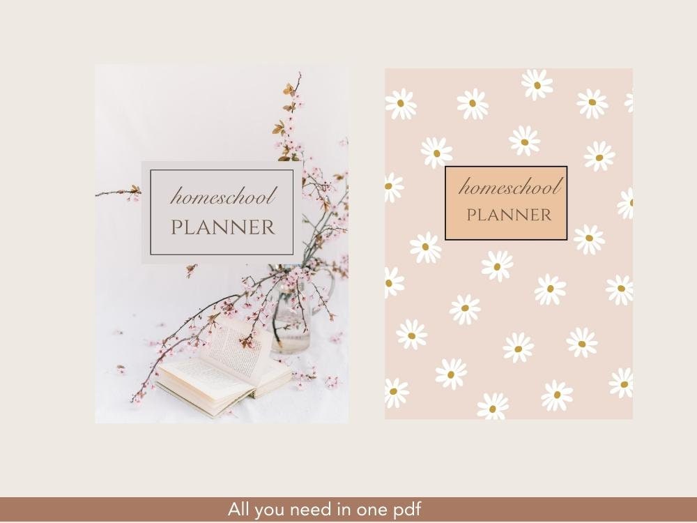 Printable Vintage Planner Cover Homeschool Cover Academic Planner ...