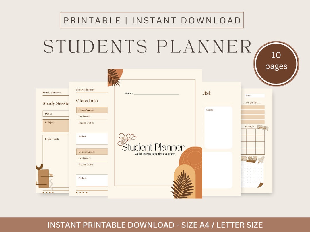 Student Planner Printable , Student Planner , Academic Planner ...