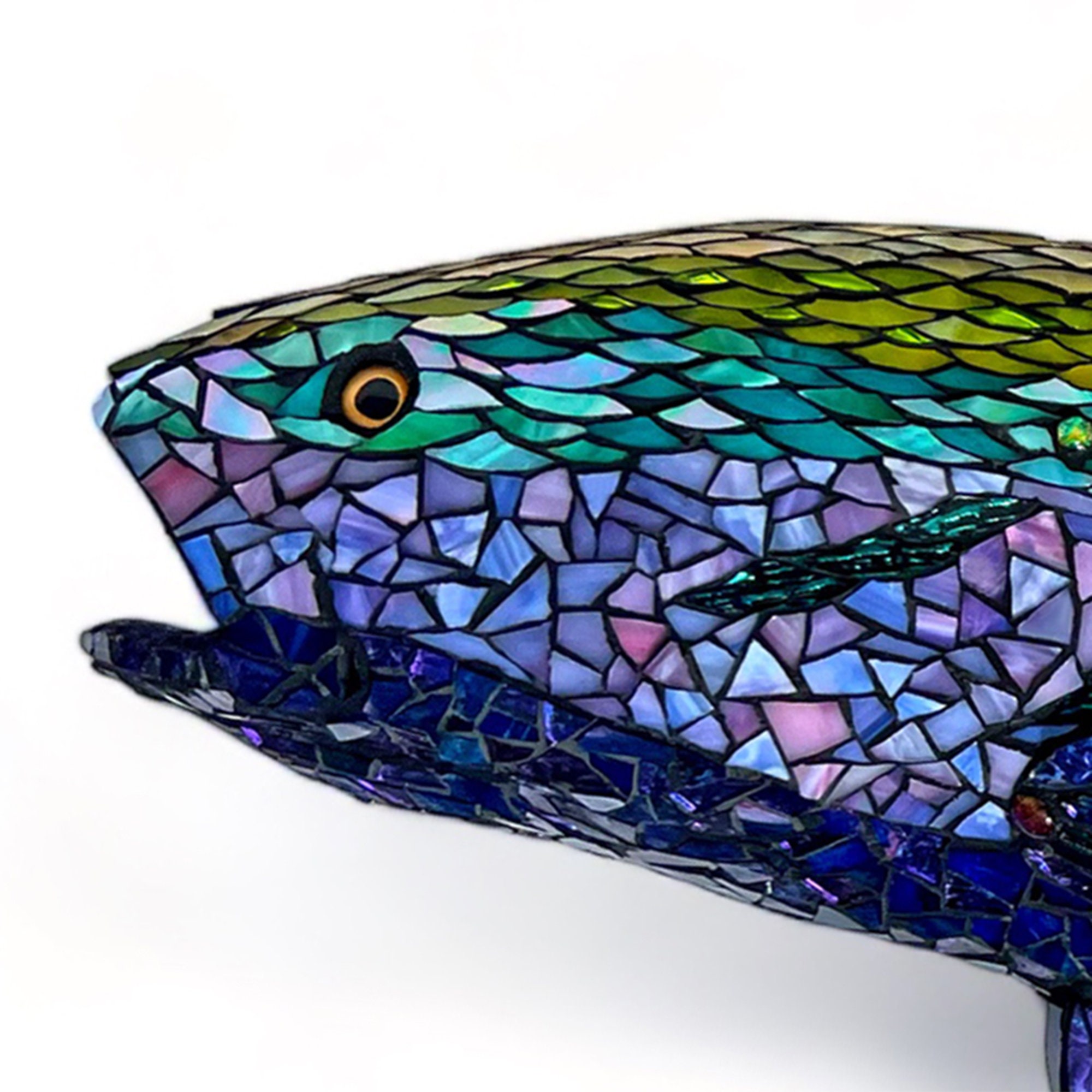 One of a Kind Glass Mosaic Fish - Etsy