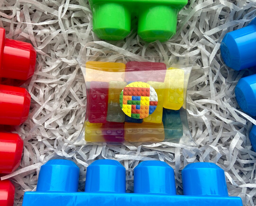Lego Themed Building Blocks Mini Pillow Box VEGAN Sweets Birthday Party ...