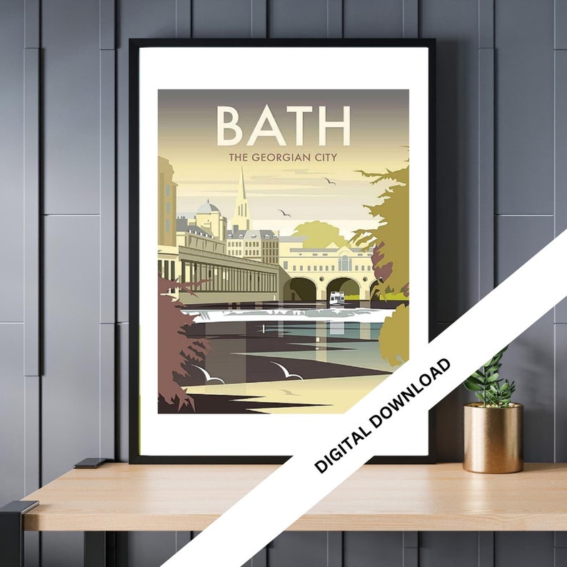 Bath, the Georgian, Vintage Travel Posters Digital Download, Retro Art ...