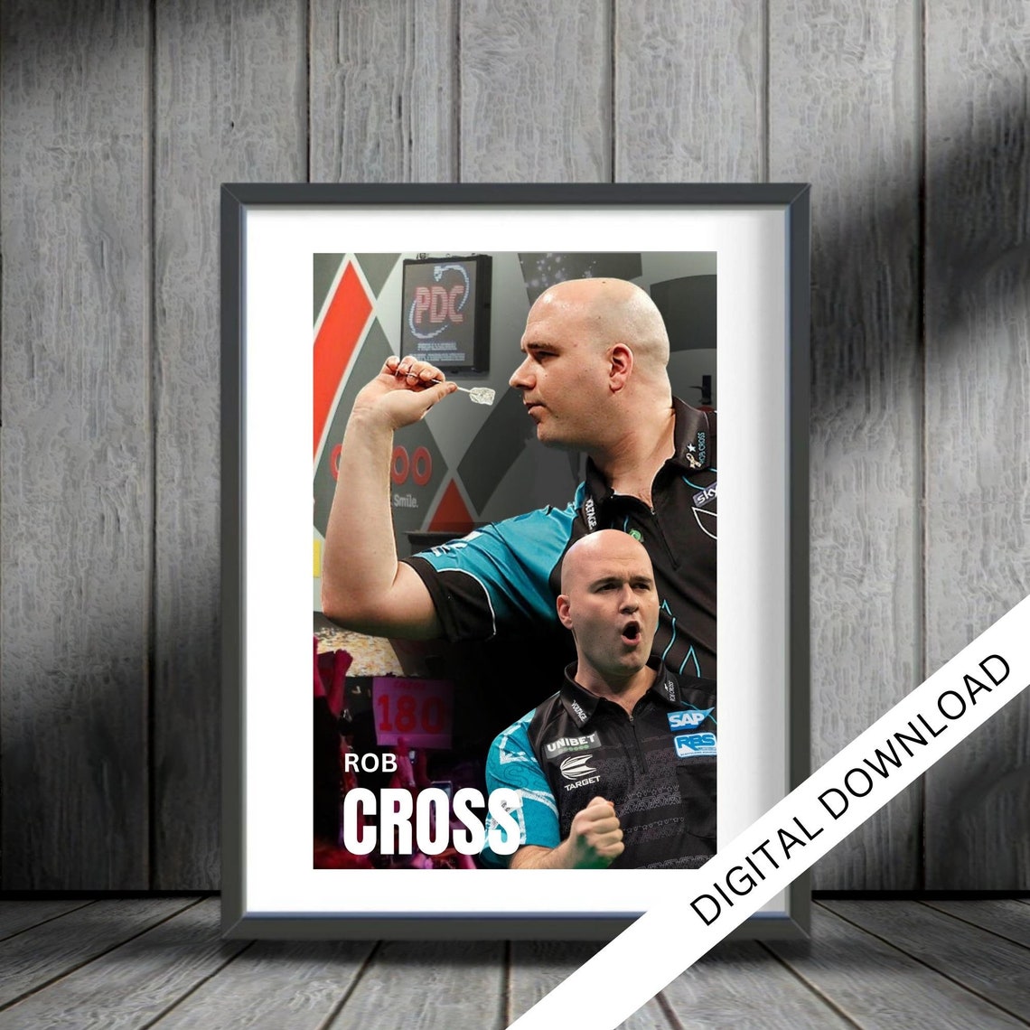 Darts, Sports Poster, Dart Poster Prints, Rob Cross, Man Cave, Game ...