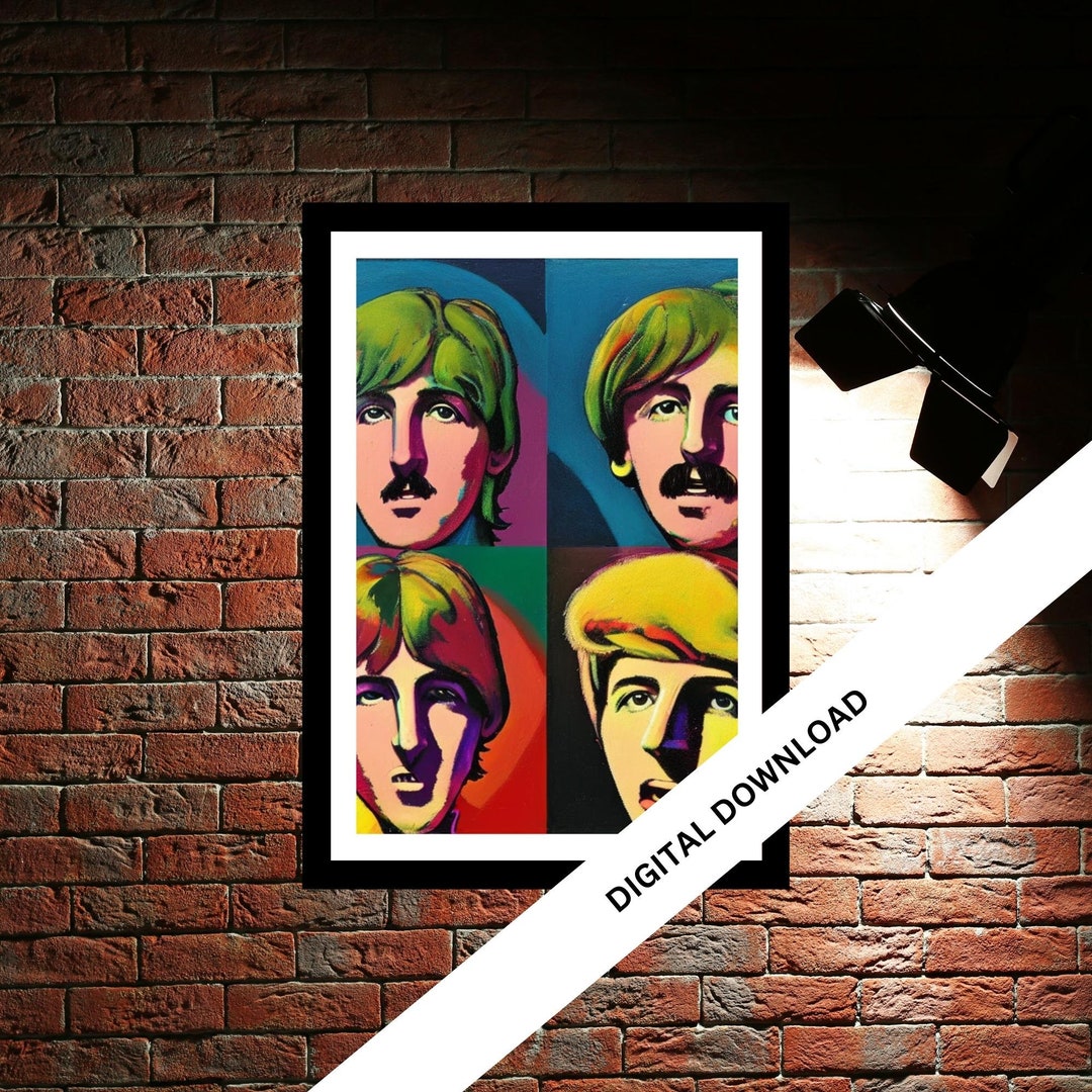 Pop Art Print the Beatles Poster Music Wall Art Retro Pop - Etsy