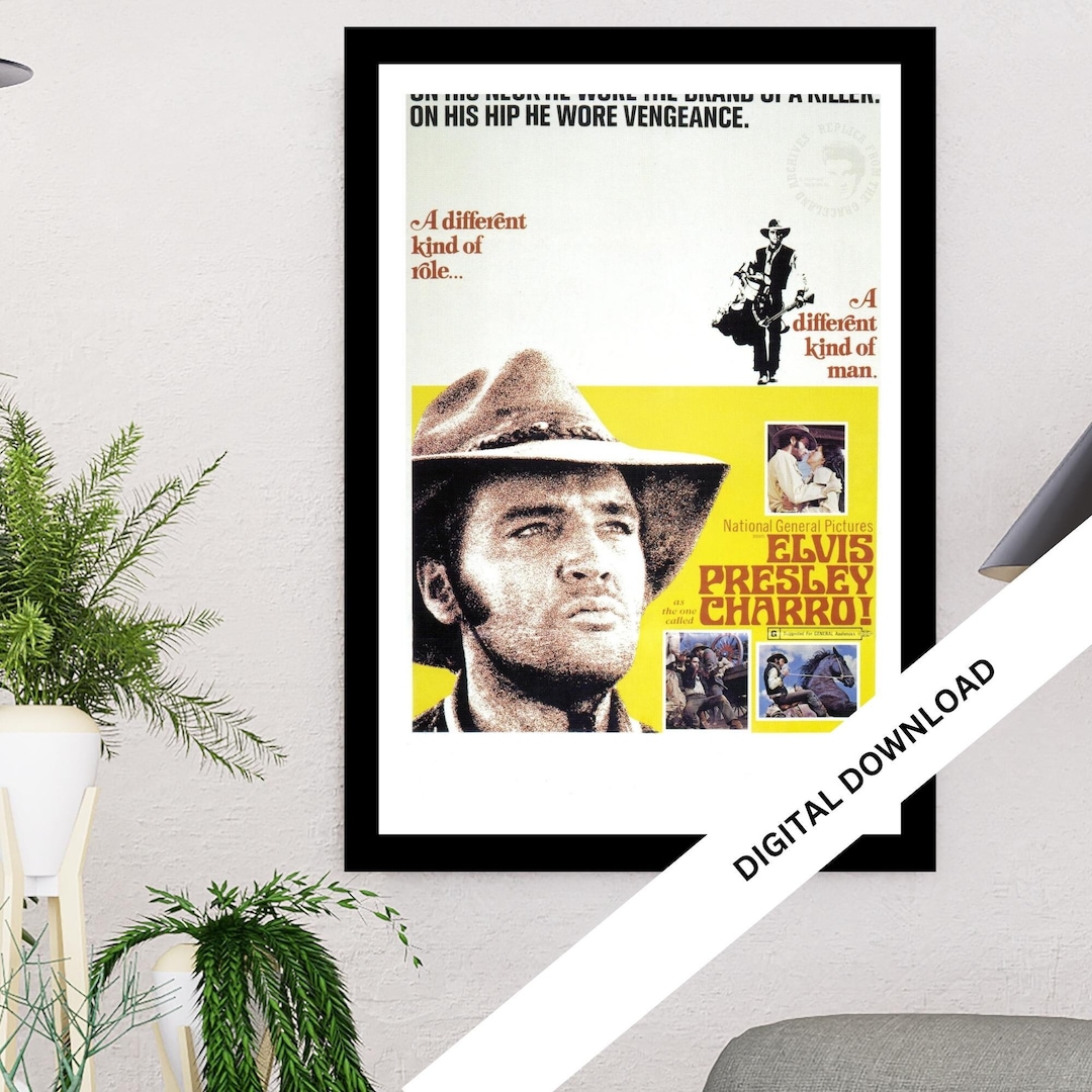 Elvis Presley Charro Movie Poster | Digital Download | Instant ...