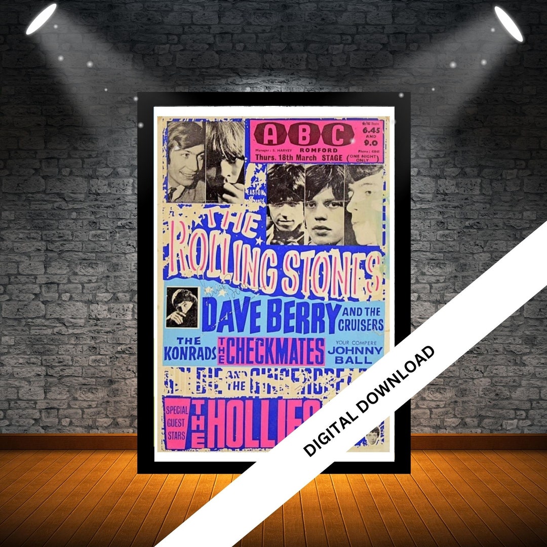 Retro Music Poster, the Rolling Stones Vintage Music Posters, Cassette ...