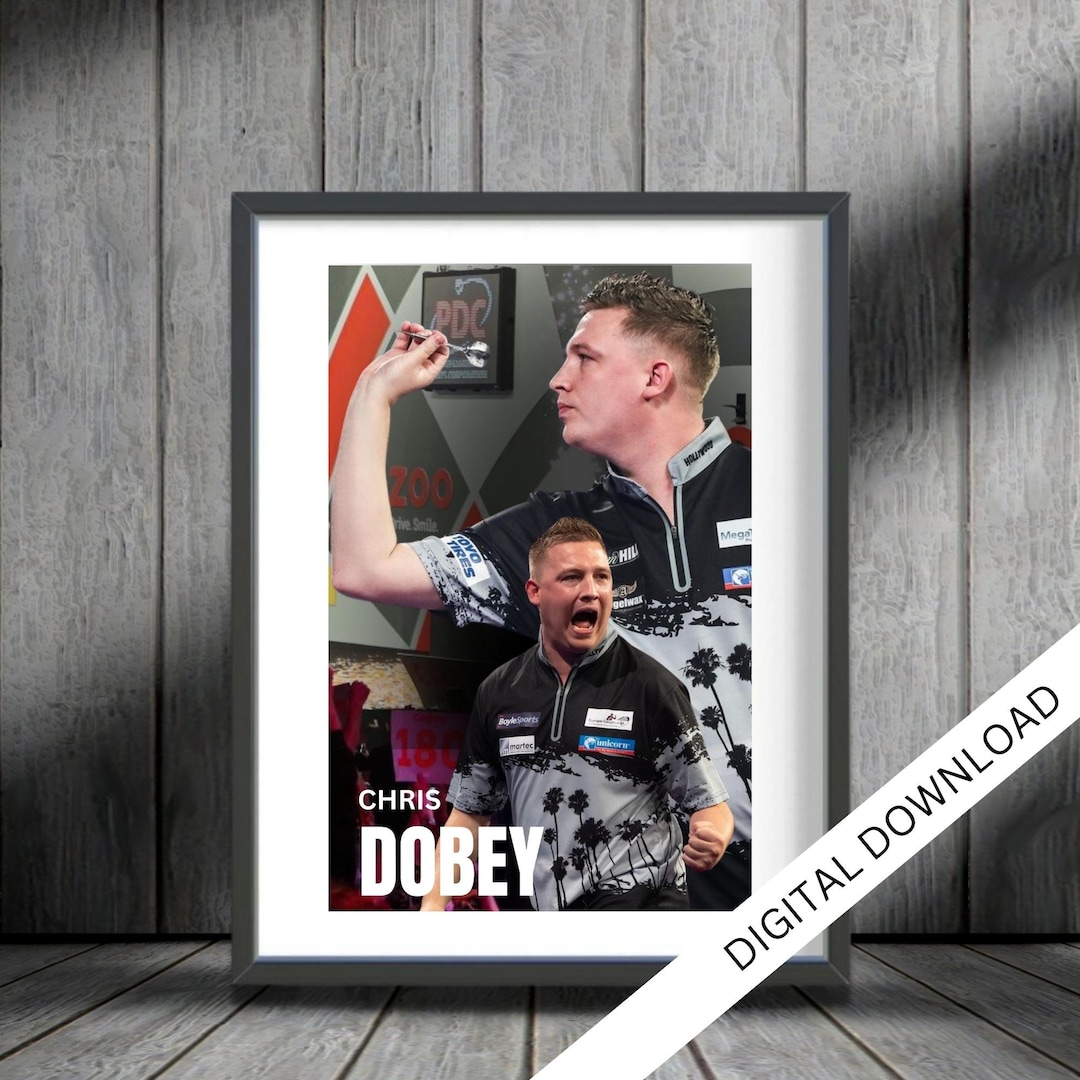 Darts, Sports Poster, Dart Poster Prints, Chris Dobey, Man Cave, Game ...