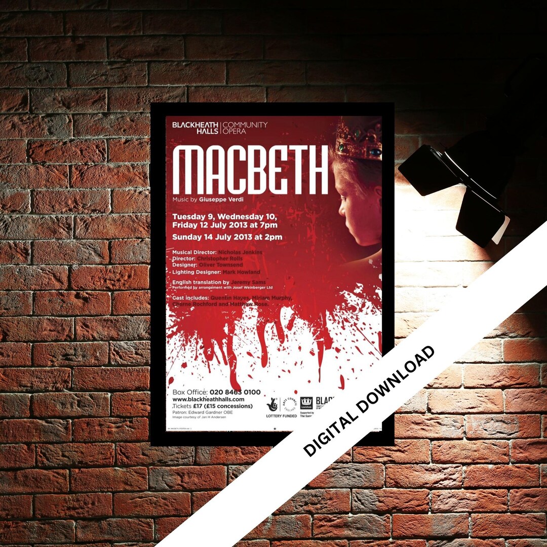 Macbeth Vintage Theatre Poster Print | Musical Theatre Gift | Wall Art ...