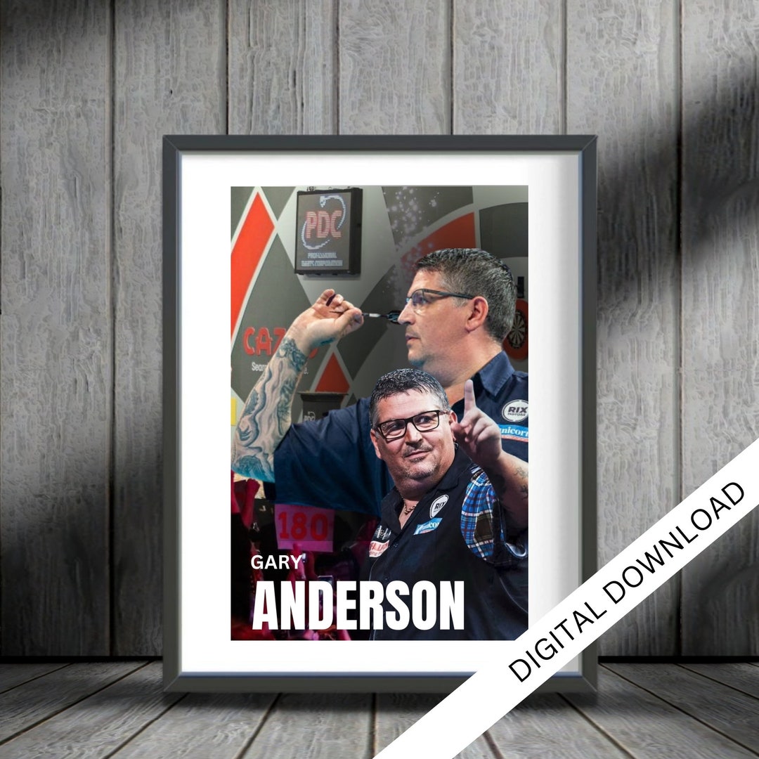 Darts, Sports Poster, Dart Poster Prints, Gary Anderson, Man Cave, Game ...