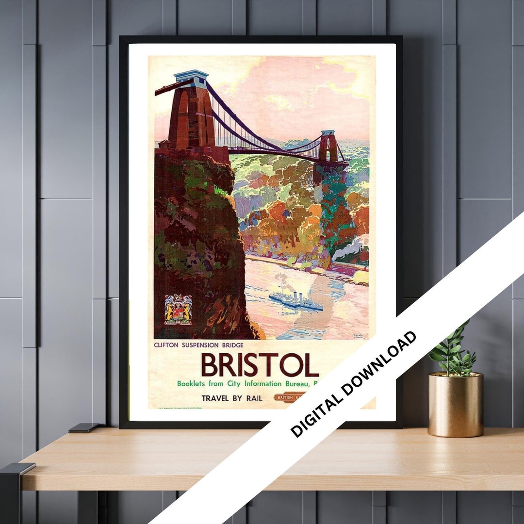 Bristol, Vintage Travel Posters Digital Download, Retro Art Prints ...