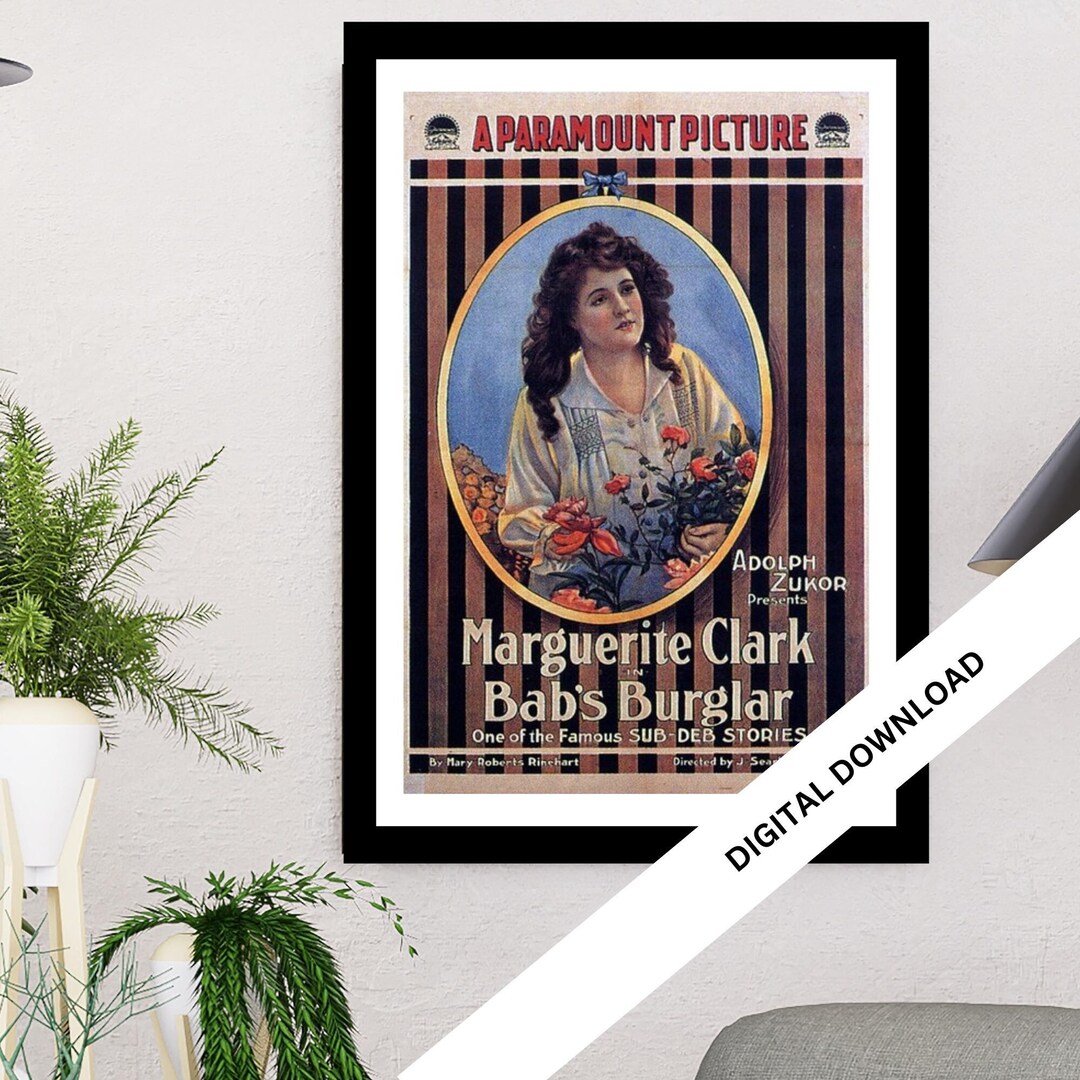 Babs Burglar 1917 | Movie Poster | Digital Download | Instant Printable ...