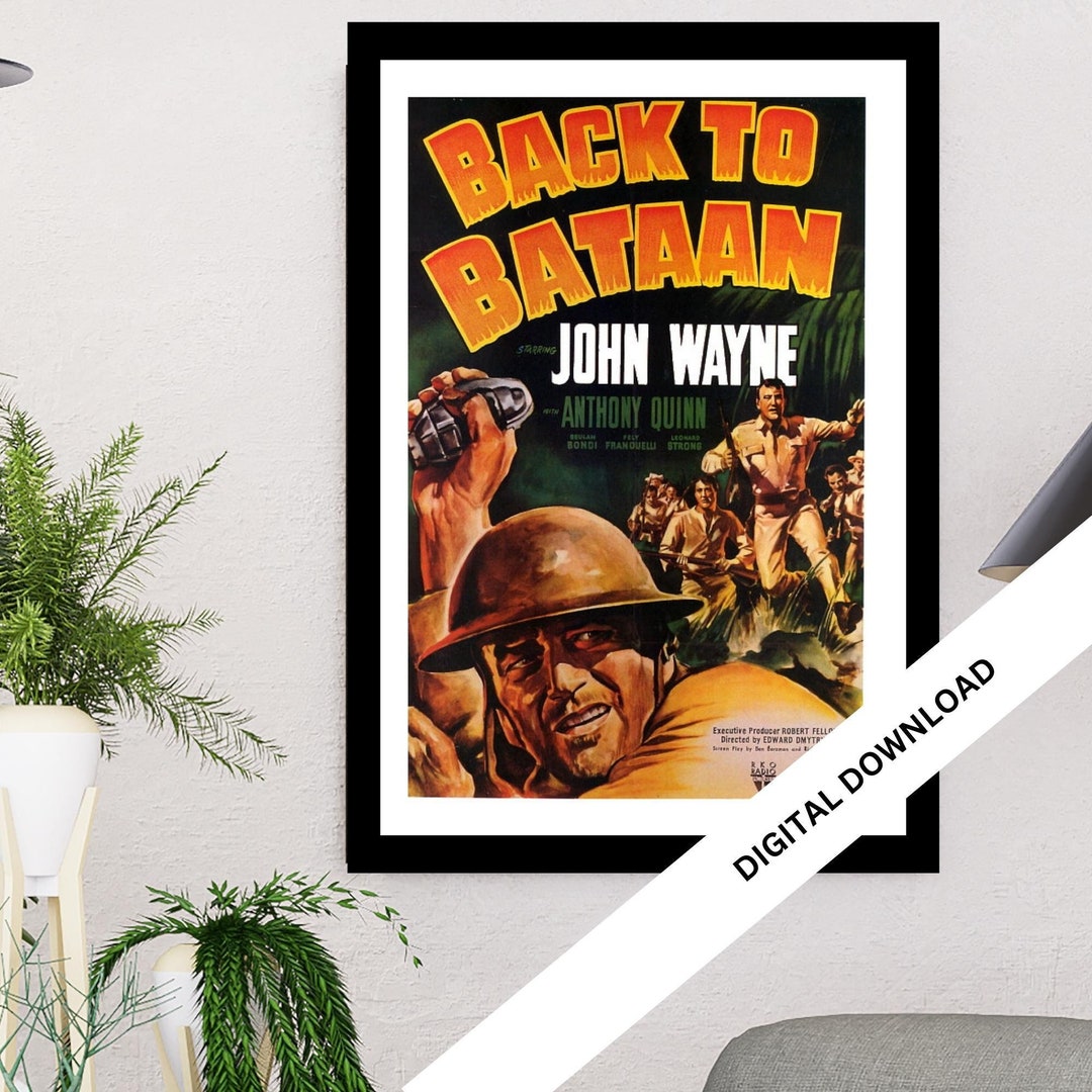 John Wayne Back to Bataan 1945 | Movie Poster | Digital Download ...