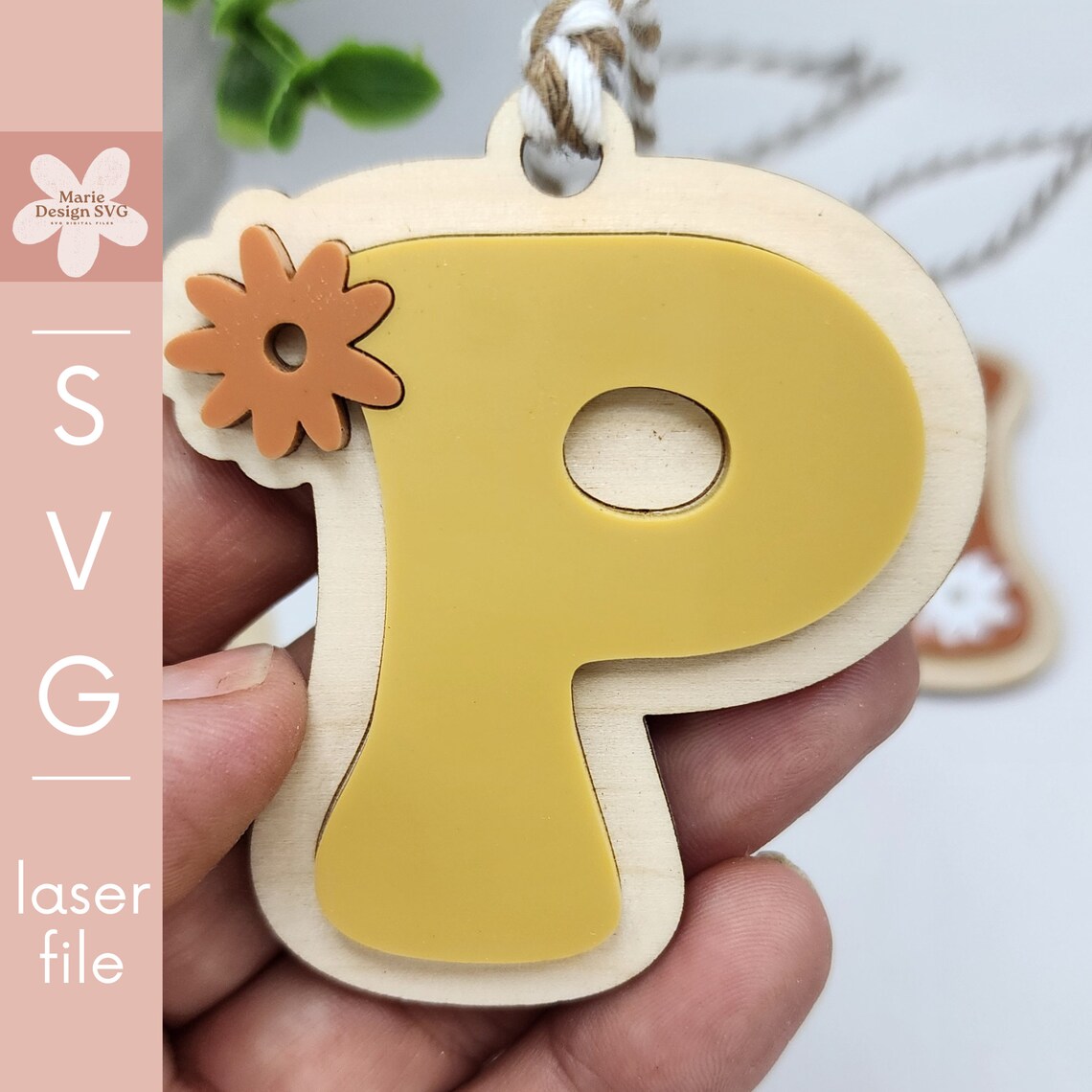 Svg Letter Tag, Svg Flower Letter Tag, Svg Retro Flower Letter, Retro ...